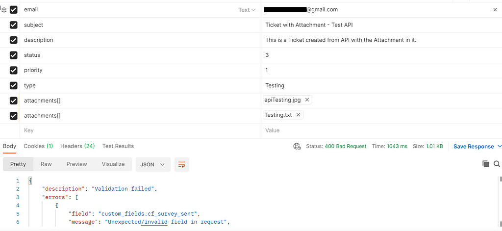 How to Create Ticket with Attachment and Custom Fields - Postman API - App Platform - Freshworks ...