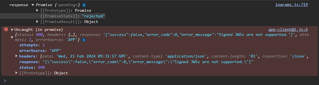 Support for Signed JWSs are not supported error while validating ... Support for Signed JWSs are not supported error while validating ...