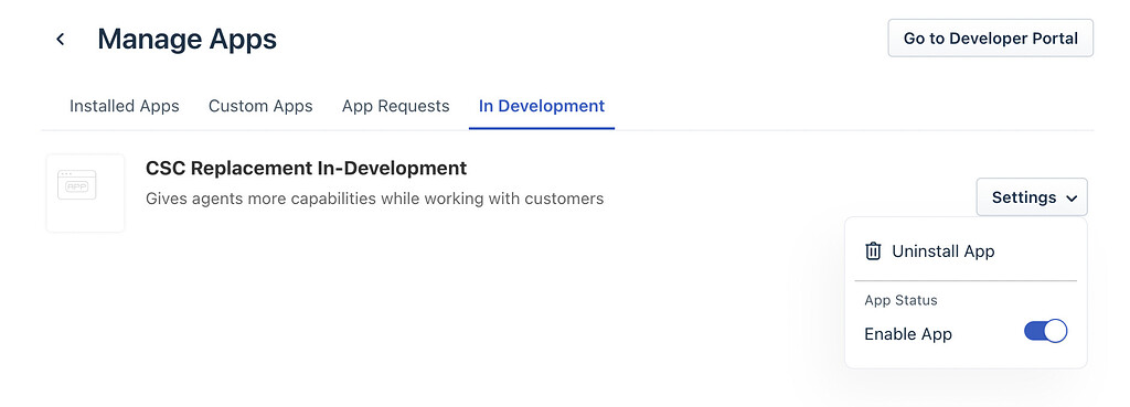 In Development Custom App is not showing - App Platform - Freshworks Developer Community