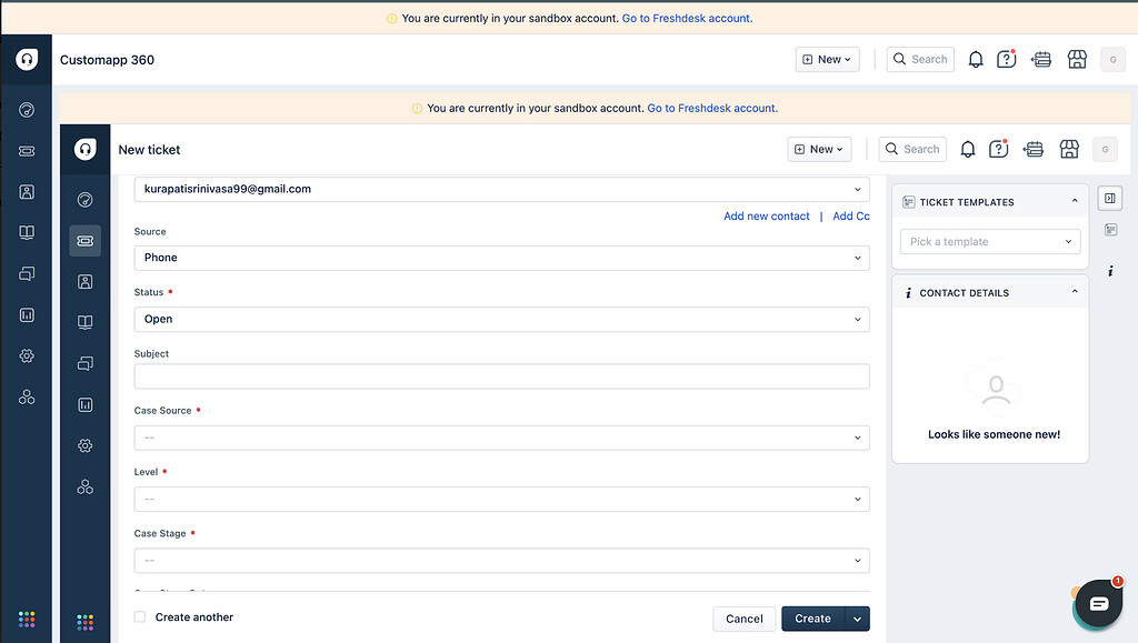 Open ticket form inside the custom full page app in the same window - App Platform - Freshworks ...