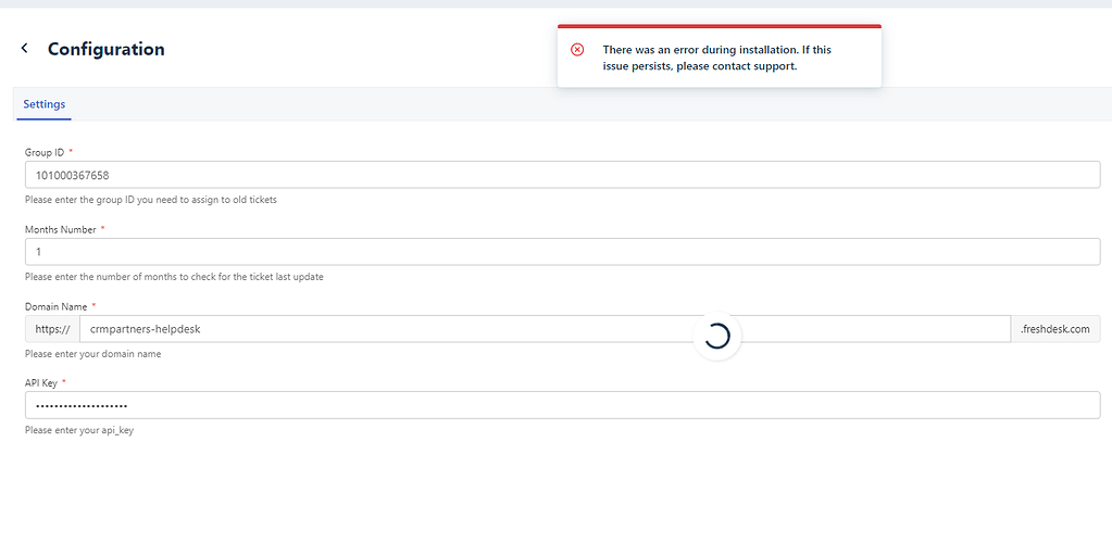 Unknown Error When Trying To Install A Custom App In Freshdesk App Platform Freshworks