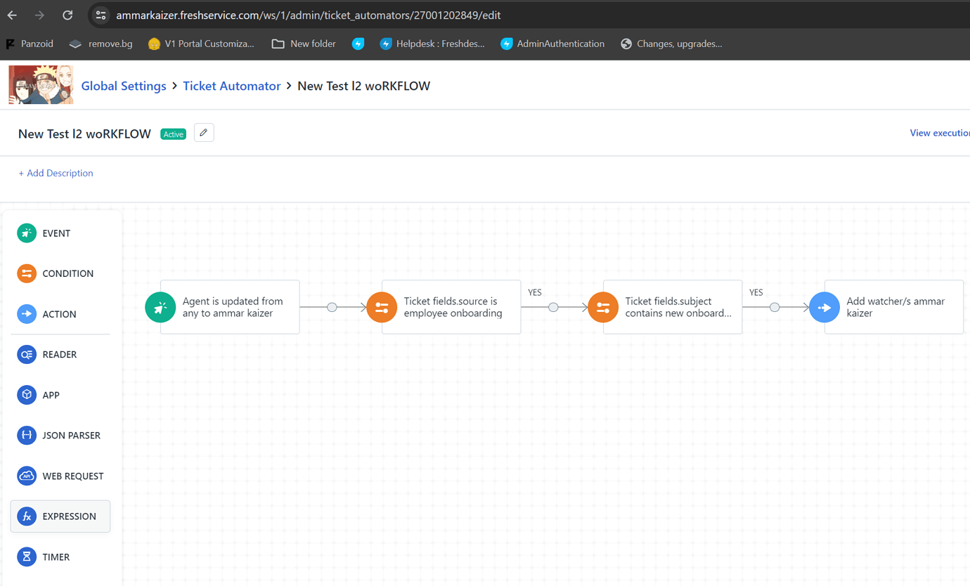 Expression Builder In Freshservice Customize X Workflows Freshworks Developer Community