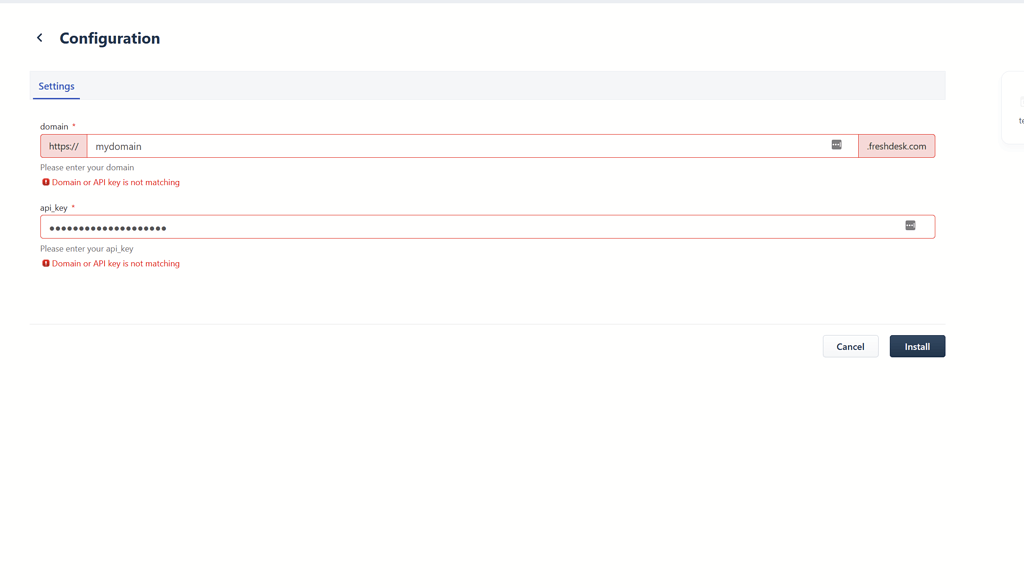 Getting validation error in installation page after update to fdk9 - App Platform - Freshworks ...