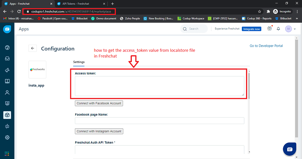 In OAuth, how to get the access_token value from localstore file in Freshchat? - App Platform ...